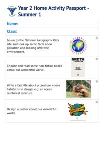 Year 2 Home Learning – Friday 5th May – Writtle Infant School